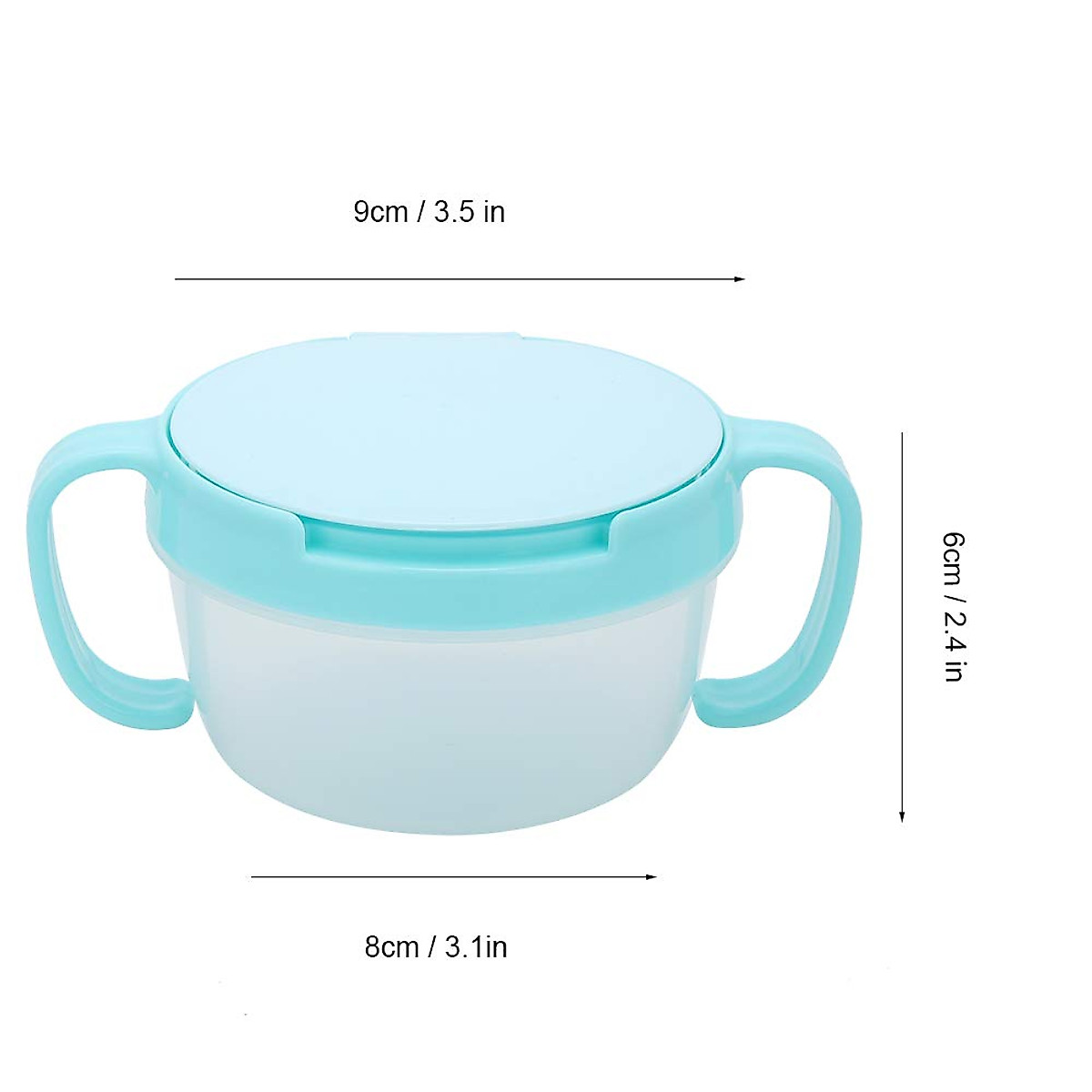 SALALIS PP Snack Cups for Toddlers, Kids Snack Containers Baby Treat Holders with Handle Dust Proof Lid for Children Baby Toddlers(Lake Blue)