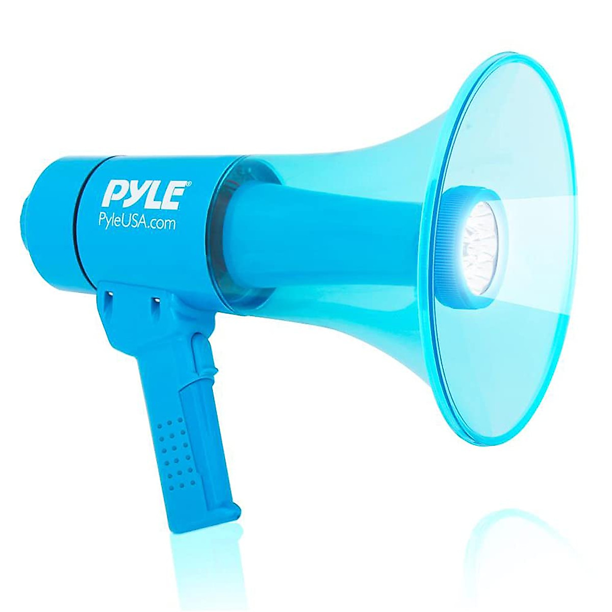 Pyle Compact and Portable Mega Phone Speaker - 40W Waterproof Bullhorn with Alarm Siren, Adjustable Volume, LED Flashlight, and AA Battery Power - Indoor/Outdoor Use for Cheering at Football Games