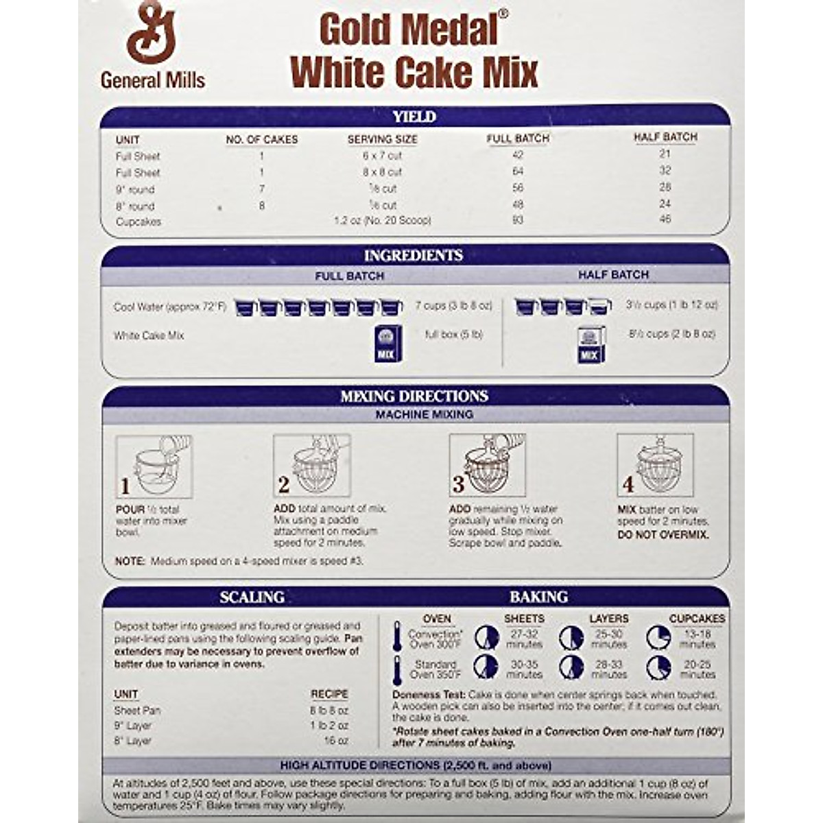 GeneralMills LR/D GOLD MEDAL WHITE CAKE MIXES 6 CASE 5 POUND, 5-pounds