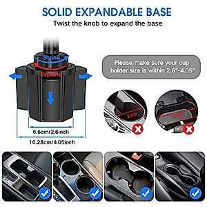 EOCAHO Cup Holder Phone Mount, [No Breaking] Aluminum Gooseneck Cup Phone Holder for Car, 360° Adjustable Phone Mount for Car Truck, Compatible with iPhone Samsung and All Cell Phones