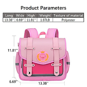 Cute cartoon cute huge capacity bookpack waterproof back to school backpack Horizontal board Backpack (Pink Large)