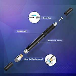 ORIbox Universal Stylus Pencil, Disc Stylus Touch Screen Pens for All Capacitive Touch Screens Cell Phones(2 in 1 Precision Series), Black (Oribox Stylus Pen P1PEN)