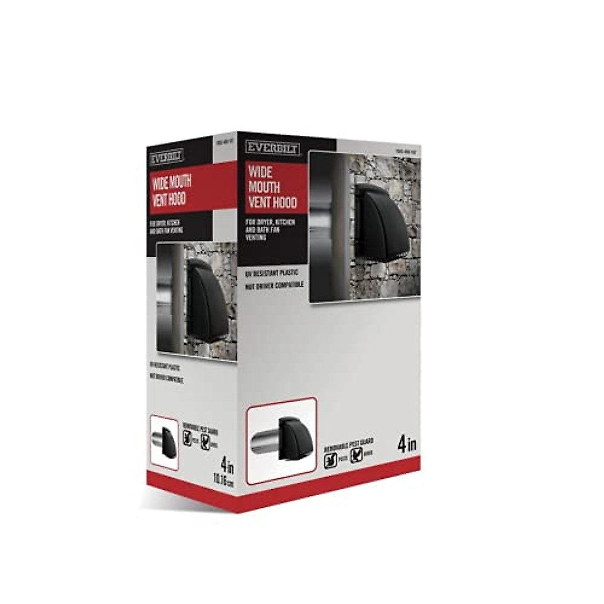 Everbilt BPMH4BLKHD6 Wide Mouth Dryer Vent Hood (Black)