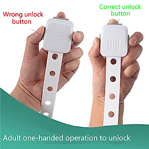 Wihano Child Safety Locks for Cabinets and Drawers (4 Pack) | Adjustable Baby Drawer Lock with Acrylic Adhesive, Baby Safety Lock for Cabinets, Drawers, Refrigerator | No Drilling