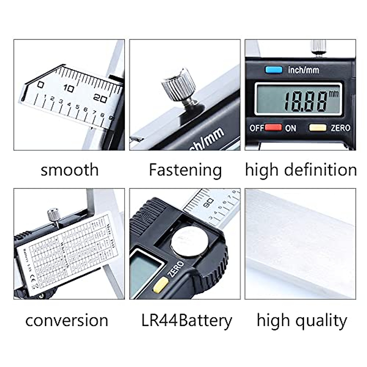 Oudtinx Digital Depth Caliper Electronic Depth Gauge Caliper Depth Rule (150mm(Normal))