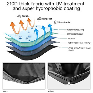 XYZCTEM Motorcycle Cover -Waterproof Outdoor Storage Bag,Made of Heavy Duty Material, Fits up to 116" Harley Davison and All Motors(Black& Lockholes& Professional Windproof Strap) (XXXL)