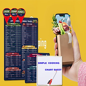 KW.Libite Air Fryer Cheat Sheet, Air Fryer Cookguide for Beginners, Air Fryer Recipes,Air Fryer Cooking Chart Air Fryer Magnetic Cheat Sheet, Air Fryer Guide