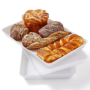 Lifewit Silverware Drawer Organizer and 3pcs Plastic Serving Tray