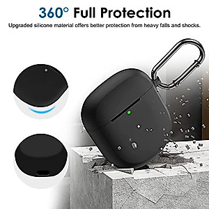 SZJCLTD Silicone Case for Bose QuietComfort Earbuds II 2022, Protective Shock-Absorbing Skin Cover Case with Keychain Carabiner for Bose QuietComfort Earbuds 2 (Midnight Blue)