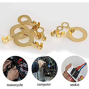 150 Pcs Cable Ring Terminal Ring Cable Lugs Copper Lugs Ring Terminals Connectors Brass Crimp Cable Connector Wire Terminals Assortment Kit
