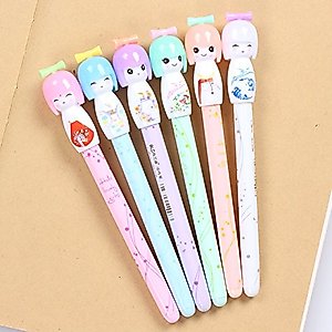 Vanvene 12pcs/lot Small Fresh Japanese Doll colored gel pens for writing cartoon 0.38mm black ink roll pen office school supplies
