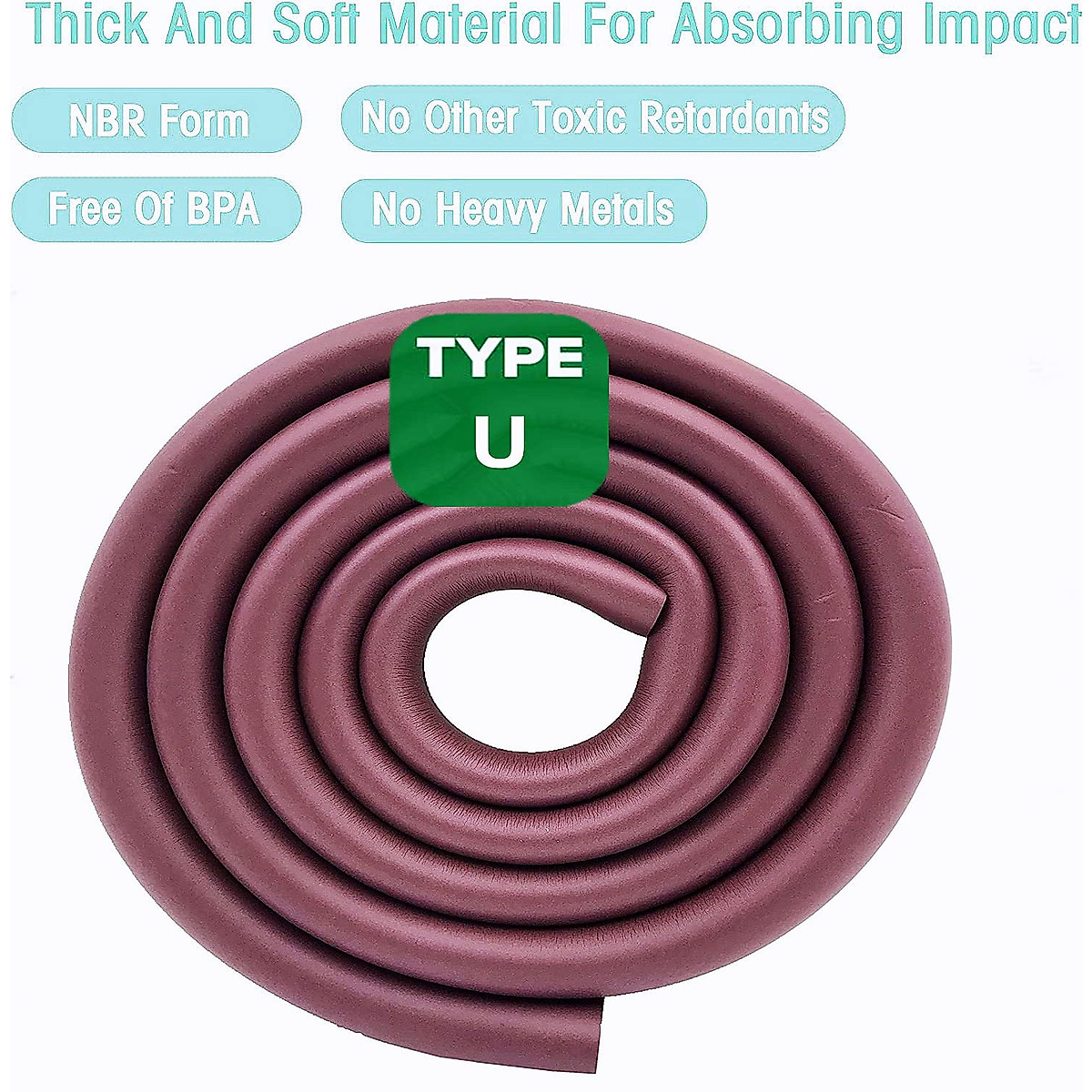 Baby Proofing Safe Edge & Corner Guards Cushion 13ft - Thickened Child Safety Furniture Bumper & Table Protectors. Pre-Taped Corners(U Brown)