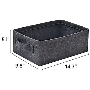KEFOMOL Felt Storage Bins, Closet Organizers and Collapsible Shelves Storage, Felt Foldable Storage Baskets for Bathroom, Closet, Basket for Toy and Book Storage (Dark Gray, Medium)