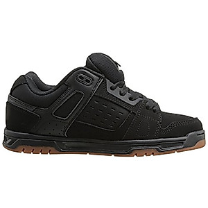 DC Men's Stag Low Top Skate Shoe, Black/Gum, 11 D US