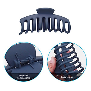 MJIYA Hair Claw Clips Hair Accessories for Women Strong Hold Large Hair Clip (Matte Black+Orange+Purple)