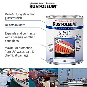 Rust-Oleum 207008 Marine Spar Varnish, Quart, Gloss Clear