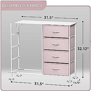 Sorbus Kids Dresser with 8 Drawers - Storage Unit Organizer Chest for Clothes - Bedroom, Kids Room, Nursery, & Closet (Pink, 31.5 x 12 x 32-8 Drawer)
