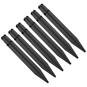 SDTC Tech 6-Pack 8.26 Inch / 21cm ABS Ground Spikes Solar Torch Light Garden Plastic Ground Stakes for Garden Light Pathway Markers (Pole Inside Diameter 0.83 Inch)