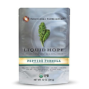 Functional Formularies Liquid Hope Peptide Organic Tube Feeding Formula and Nutritional Meal Replacement Supplement, 12 Oz Pouch, Pack of 24