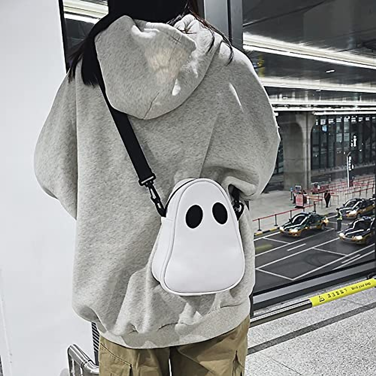 Juoxeepy Halloween Crossbody Bag Purse Halloween Ghost Purse for Women Girls Funny Ghost Crossbody Shoulder Bag