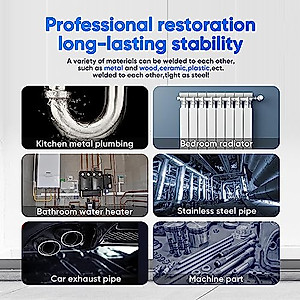 Metal Glue, 1.76oz 2 Part Liquid Metal Welding Epoxy Glue, Marine Filler Repair Putty, High-Temperature Resistant Heavy Duty ab Glue(3 pcs)