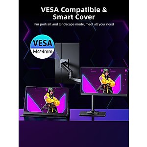 EVICIV 2K 144Hz Portable Monitor 100% DCI-P3 17.3" 2560 x 1440 Portable Gaming Monitor 1MS FreeSync HDR Laptop Screen w/VESA & Case, Frameless Ultra Slim Matte Screen Extender Monitor for Game Console