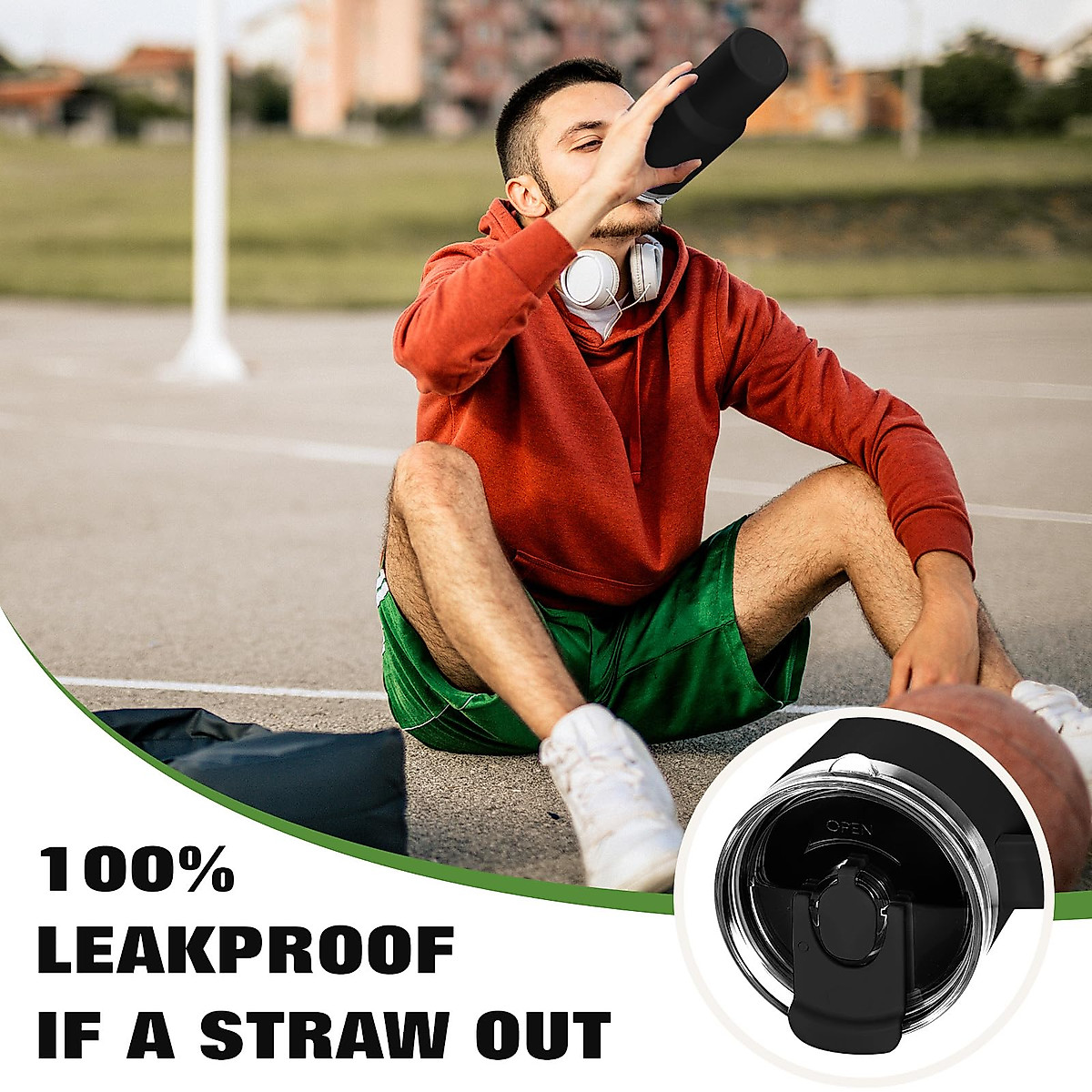 WYHVAND 40 oz Tumbler with Handle, Stainless Steel Insulated Tumbler with Lid and Straw Keeps Drinks Cold and Hot，The Best Birthday Gifts for Family，Friends -Black