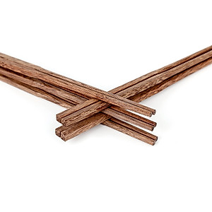 Unichart Chinese Chopsticks Reusable Ebony Organic Natural Wood Chopsticks 10 pairs Set without Paint Dishwasher Safe, Khaki