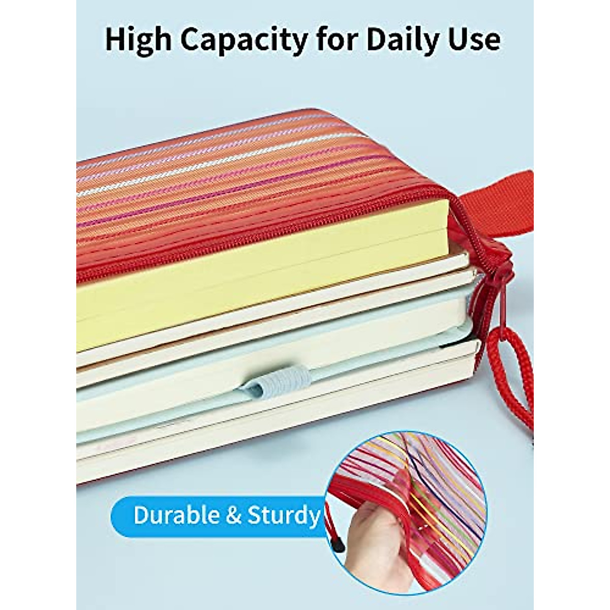 JARLINK 20 Pack 10 Colors Zipper Mesh Pouch, Pencil Pouch Pen Bag Multipurpose Travel Bags for Office Supplies Cosmetics Travel Accessories Multicolor