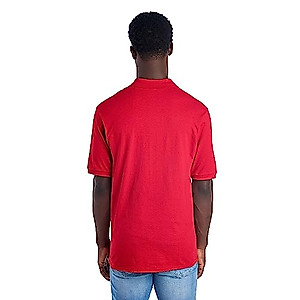 Jerzees Men's SpotShield Stain Resistant Polo Shirts (Short & Long, Short Sleeve-True Red, X-Large
