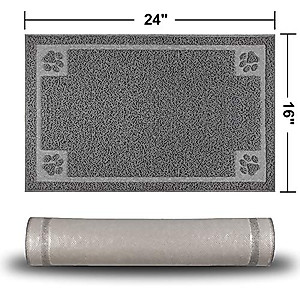 STELLAIRE CHERN Dog Bowl Mat for Small Dogs and Cats 24" x 16" Flexible and Waterproof Pet Feeding Mat for Food and Water, Easy to Clean Dog Food Mat with Non Slip Backing