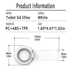 Wsaduop 2 PCS Toilet Lid Lifter, Toilet Seat Lifter Toilet Seat Handle Lifter Toilet Cover Lifter,Avoid Touching Toilet Cover Handle,White.