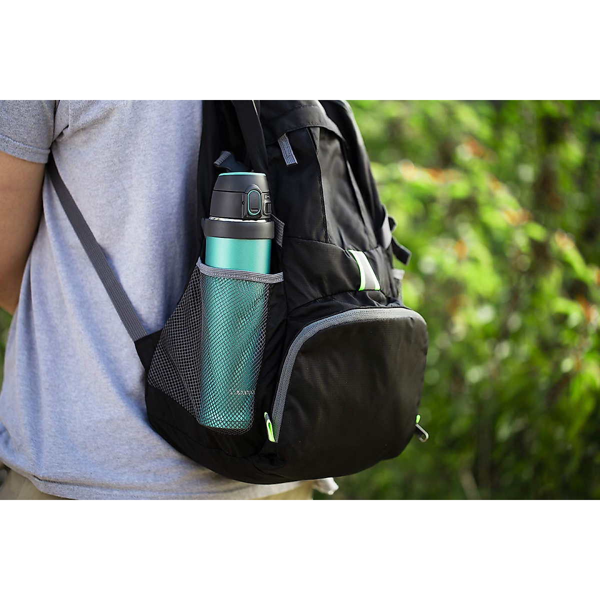 Zojirushi SM-QHE60GK, Flip-and-Go Stainless Mug, 20-Ounce, Teal