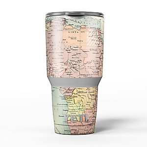 Design Skinz The Zoomed in Africa Map - Skin Decal Vinyl Wrap Kit Compatible with The Yeti Rambler Cooler Tumbler Cups