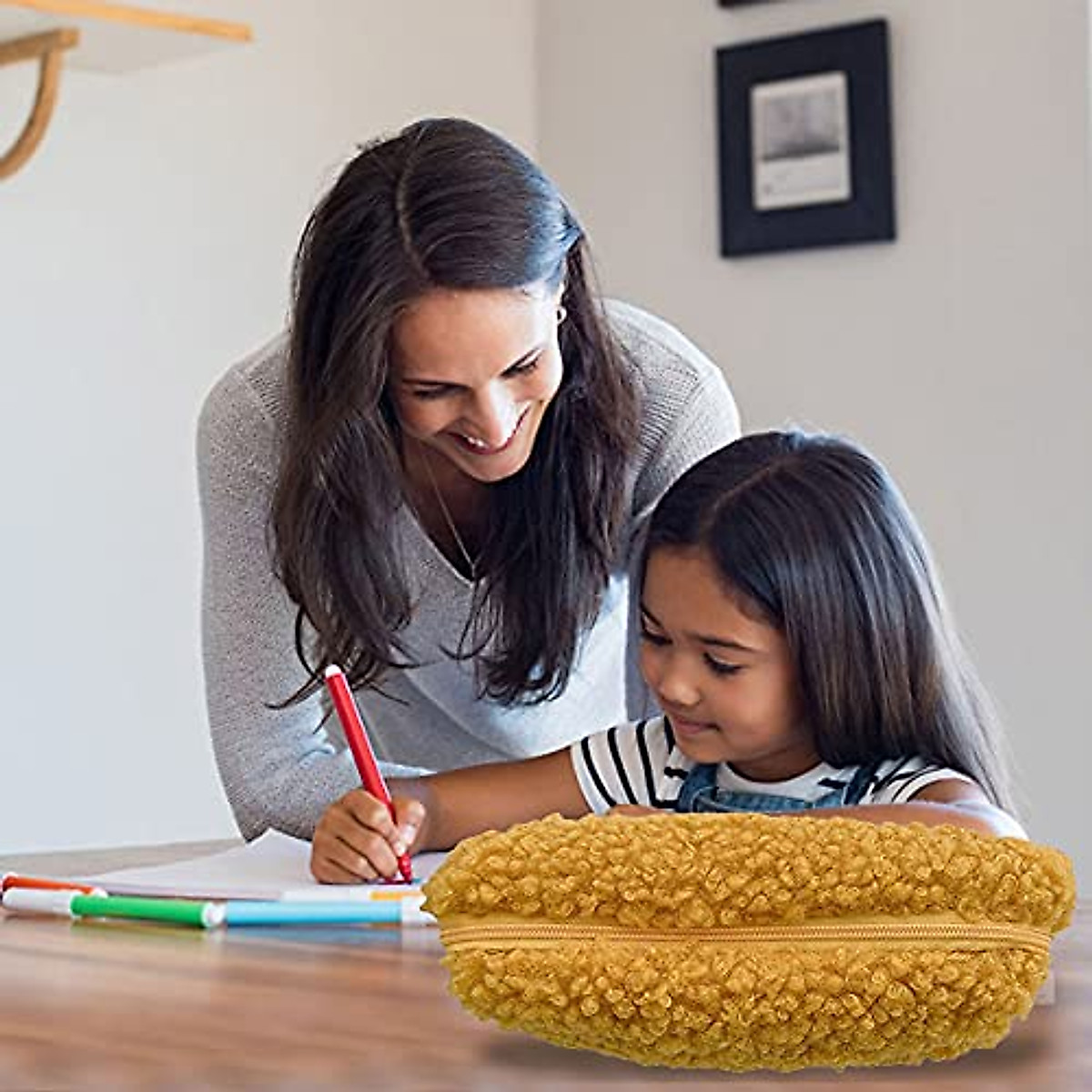 sikiwind Plush Pencil Case, Fluffy Stationery Cover Cute Makeup Pouch Holder Teen Girls Boys Students Storage Bag for Coin Purse Pencil Cosmetic Pencil Cases for Teenage Girls