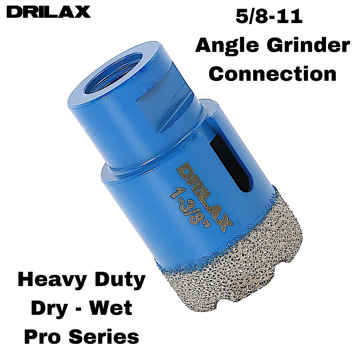 1-3/8 inch Diamond Hole Saw for Angle Grinders Masonry Granite Quartz Porcelain Ceramic Tile Hole Saw Brick 5/8"-11 Threaded Connection Heavy Duty Diamond Core Hole Saw for Concrete Dry