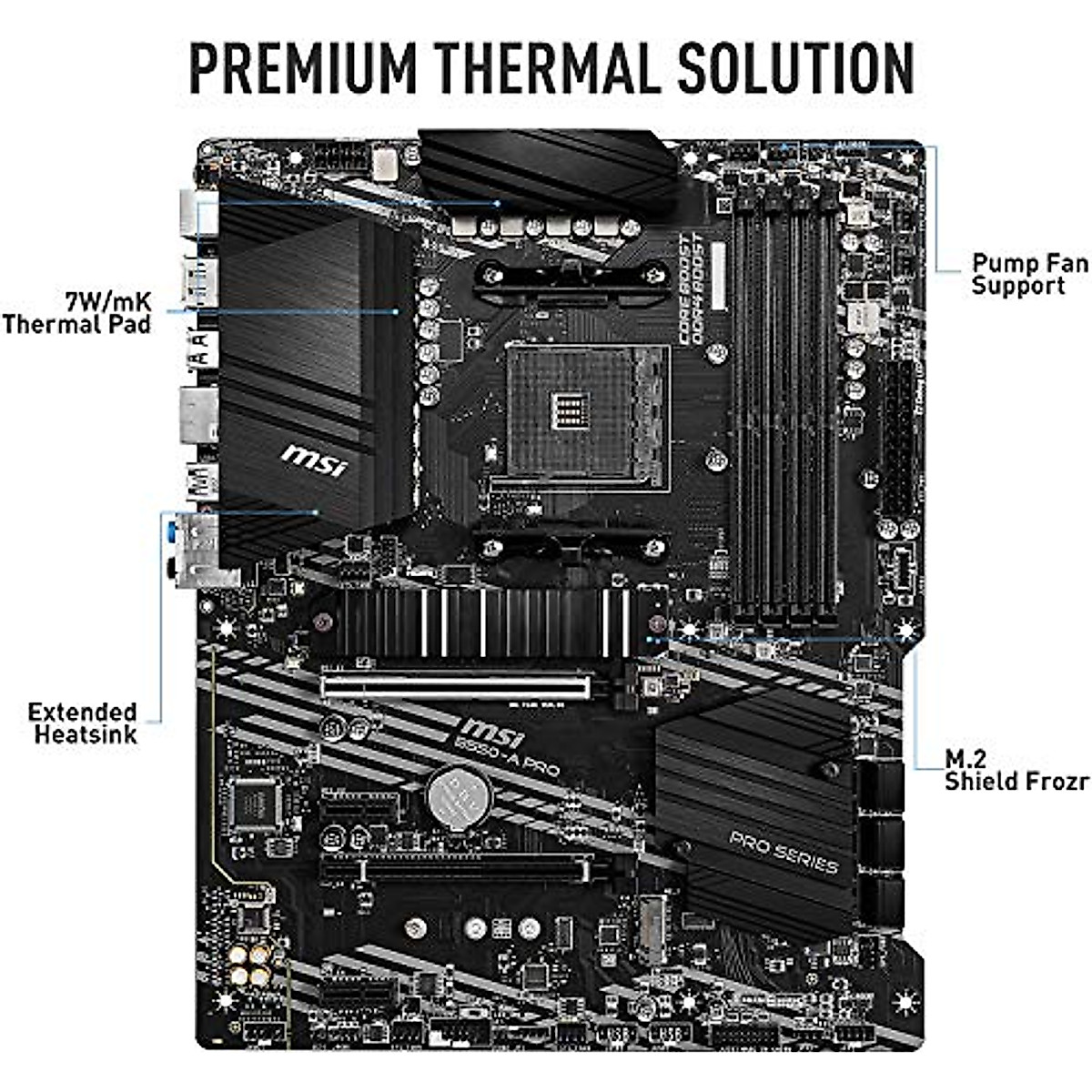 INLAND Micro Center AMD Ryzen 5 5600X Desktop Processor 6-core 12-Thread Up to 4.6GHz Unlocked with MSI B550-A PRO AM4 DDR4 ATX Motherboard PCIe 4.0 M.2 USB 3.2 Gen 2