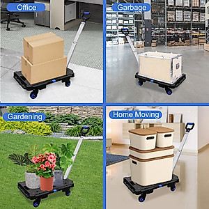 LEADALLWAY Folding Hand Truck Dolly Cart,Collapsible Luggage Cart,Multiple Carts Assembly Feasible 300LBS