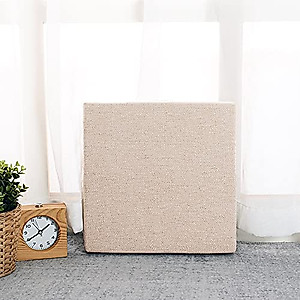 baibu 12x12 Inches Stool Cushion Square with Ties Set of 2, Non-Slip Bar Stool Cushion Square Seat Cushion with Machine Washable Cover - 2 Cushions Only (Beige, 12x12x1.5in)