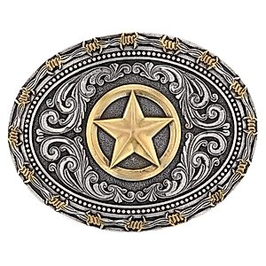 Montana Silversmiths Southwest Collection Attitude Western Belt Buckle (Two-Tone Lone Star Multicolor)