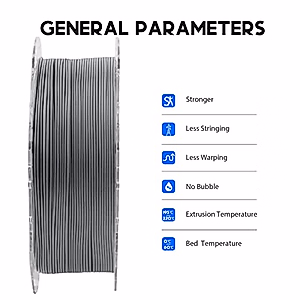 Creality PLA Filament 1.75mm, Ender Upgrade CR Series 3D Printer PLA, 1kg(2.2lbs)/Spool, Dimensional Accuracy ±0.03mm, Fit Most FDM 3D Printer(Silver PLA)