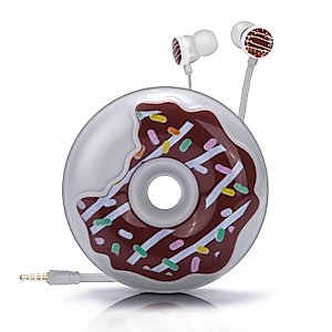 AnRuk Cute Donut Earbuds for Kids, Kid Size Wired Earbud & in-Ear Headphones with Microphone and Lovely Earphones Storage Case Gifts for School Girls and Boys (Grey)