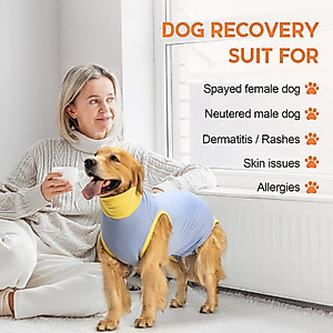 Avont Dog Surgery Recovery Suit, Post-Spay/Neuter Onesie for Female/Male Puppies, Breathable Bodysuit Surgical Shirt E-Collar & Cone Alternative, Anti-Licking Protection for Wounds -Pink (XL)