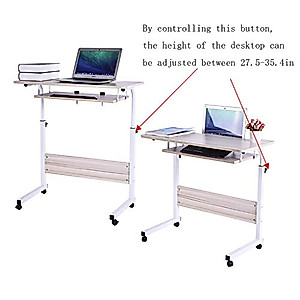 Removable Home Office Desk Can Be Raised and Lowered Mobile Computer Desk,with Wheels at The Bottom