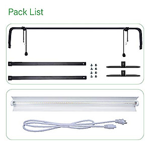 iGrowtek 2ft Grow Light for Seed Starting,LED Grow Lamp for Indoor Plants,Seedling Grow Light with Stand,Seed Starter Light Kit with Natural White Spectrum,Height Adjustable,Iron Frame,ON-Off Switch