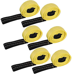 XSTRAP STANDARD 6PK 1" x8' Lift Sling Web Strap/Wear Guard End, 4,000 lbs Break Strength Lifting Straps with 2 Reinforced Loops for Tree Saver Lifting Furniture Appliances Machine