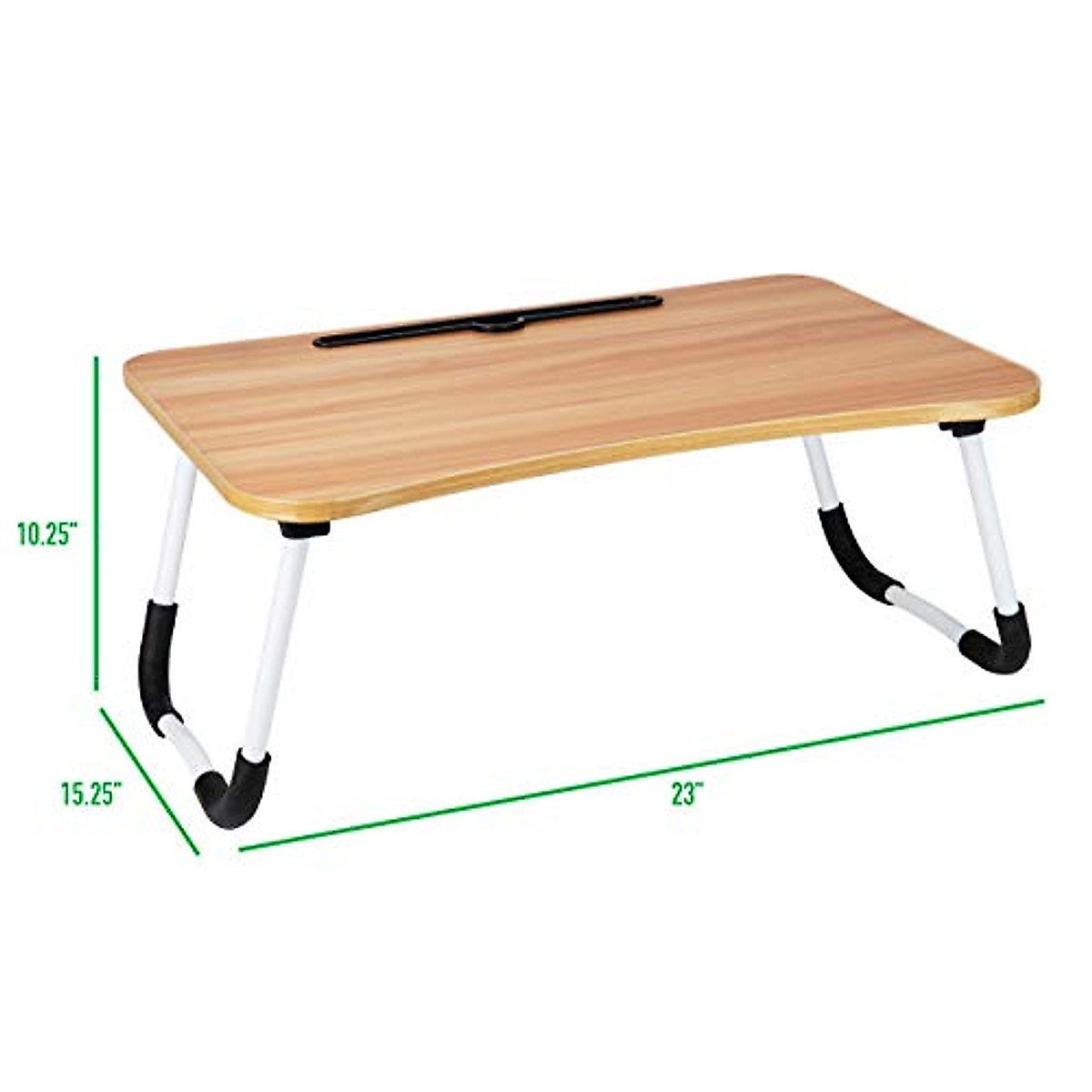 Mind Reader Woodland Collection, Portable Laptop Desk/Breakfast Table, Collapsible, Portable, Folding Legs, Beige