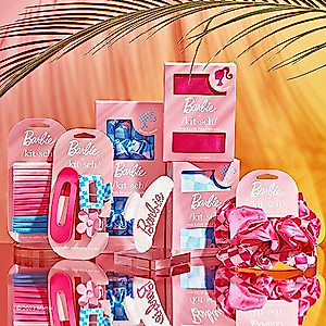 Barbie x Kitsch Assorted Hair Clips for Women - Medium Open Shape Hair Claw Clips for Thick Hair | Cute Flower Hair Clip & Big Matte Flat Lay Hair Clip for Teen Girls | Hair Styling Accessories, 3 pcs