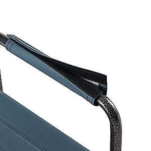 YISH W24178768 Portable Folding Compact Lawn Storage Pockets, Heavy Duty Lightweight Beach Chairs for Outdoor Camping Hiking Picnics Fishing Travel, Blue&Gray