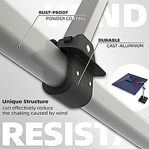 PURPLE LEAF 10 Feet Double Top Deluxe Solar Powered LED Square Patio Umbrella Offset Hanging Umbrella Outdoor Market Umbrella Garden Umbrella, Navy Blue